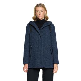 Gil Bret Damen Langjacke, blau, Gr. 36, unifarben, Web, Obermaterial: 32% Baumwolle, 27% Polyester, 18% Wolle, 18% Polyacryl, 5% diverse Faserarten,