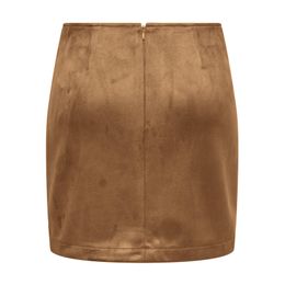 Only Damen Minirock "ONLCAROLINA FAUX SUEDE SKIRT CC OTW"cognac, Gr. L, unifarben, Web, Obermaterial: 100% Polyester, R&ouml;cke, Kunstfaser,
