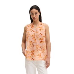 Marc O'Polo MARC O'POLO Damen Blusentop "aus weicher Ramiefaser"bright orange, Gr. 42, bedruckt, Obermaterial: 100% Ramie, Blusen