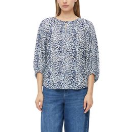 s.Oliver Damen Druckbluseblau aop, Gr. 36, bedruckt, Web, Obermaterial: 100% Viskose, Blusen, 3/4-Arm Sommerbluse / bedruckt / Rundhals