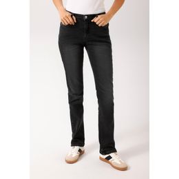 Aniston CASUAL Damen 5-Pocket-Jeansbllack used, Gr. 42, leichte Abriebeffekte, Denim/Jeans, Obermaterial: 98% Baumwolle, 2% Elasthan, Jeans, in