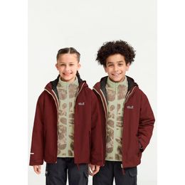 Jack Wolfskin Jungen 3-in-1-Funktionsjacke "ICELAND 3IN1 PRINT JKT K"merlot, Gr. 176, Obermaterial: 100% Polyester. Obermaterial 2: 100% Polyester.