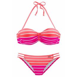 Venice Beach Set: B&uuml;gel-Bandeau-Bikini mehrfarbig Gr. 34 Cup B. Mit B&uuml;gel Und Mit St&auml;bchen