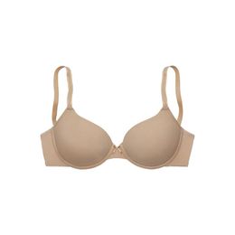 Lascana Schalen-BH ', T-Shirt-BH, B&uuml;gel-BH, Ela - perfect basic' toffee Gr. 75D. Mit Schleife. Mit B&uuml;gel