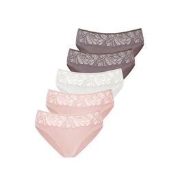 VIVANCE BY LASCANA Jazz-Pants Slips mehrfarbig Gr. 32/34 f&uuml;r Damen. Mit Spitze. K&ouml;rpernah. Nachhaltig.