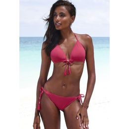 ELBSAND Set: Triangel-Bikini 'Nature' orange Gr. 38 Cup A/B. Mit Zierperlen. Ohne B&uuml;gel. Nachhaltig.