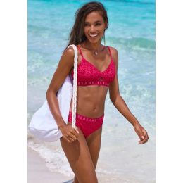 ELBSAND Set: Bustier-Bikini 'Naja' orange Gr. 36 Cup C/D. Mit Logoschriftz&uuml;ge. Mit Seitlichen St&auml;bchen. Nachhaltig.