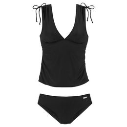 Lascana Set: Tankini 'Cillo' schwarz Gr. 42 Cup A/B. Ohne B&uuml;gel. Nachhaltig.
