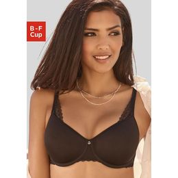 Lascana Minimizer-BH schwarz Gr. 70B. Mit Schmuckelement, Spitze. Mit B&uuml;gel