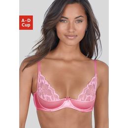 Lascana B&uuml;stenhebe ', BH mit B&uuml;gel, BH-Ouvert, BH brustfrei, Spitzen-BH' pink Gr. 70C f&uuml;r Damen. Mit B&uuml;gel