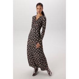 Damen Jerseykleidschwarz, camel, Gr. 46, Aniston SELECTED, bedruckt, gebl&uuml;mt, gemustert, Jersey, Obermaterial: 97% Polyester, 3% Elasthan, Kleider,