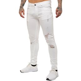 Enzo Herren Skinny Ripped Jeans