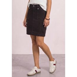 Street One Damen Minirockschwarz coffee, Gr. 36, unifarben, Web, 98% Baumwolle, 2% Elasthan, R&ouml;cke, in Cord-Optik