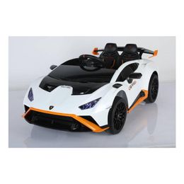 ES-Toys Kinder Elektroauto Lamborghini Huracan STO Drift Fernbedienung MP3 USB wei&szlig;