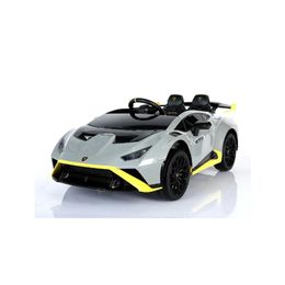 ES-Toys Kinder Elektroauto Lamborghini Huracan STO Drift Fernbedienung MP3 USB hellgrau