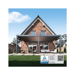 Weide Deluxe Plus Wand Pavillon Terrassen&uuml;berdachung Aluminium 4 X 6 M
