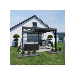 Weide Deluxe Wandpavillon Aluminium Anthrazit 3,6 X 4 M