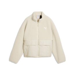 Puma Damen Funktionsweste "RE:FIBRE Fleece Relaxed Jacke Damen"alpine snow wei&szlig;, Gr. S, Obermaterial: 100% Polyester. Untermaterial: 100% Polyester.