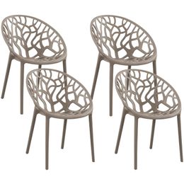 CLP Gartenst&uuml;hle 4er Set stapelbar wetterfest Hope, Gartensessel mit Lehnen UV-best&auml;ndig, Outdoorst&uuml;hle aus Kunststoff bis 150 kg belastbar,