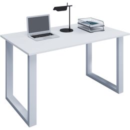 Vcm Holz Schreibtisch H. 76 x B. 110 x T. 80 cm Computertisch schlicht F&uuml;&szlig;e aus hochwertigem Metall Arbeitstisch B&uuml;rom&ouml;bel - Lona U