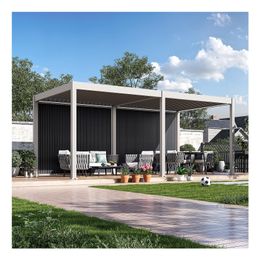 Weide Sichtschutzwand Anthrazit &ndash; Pergola Seitenwand Aus Wpc Lamellen & Windschutzsand 3.0 M