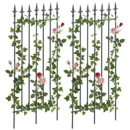 CLP Rankgitter 2er Set Metall 100x50 cm Elisa, Kletterhilfen stabil f&uuml;r Rosen und Efeu, Pflanzgitter im Jugendstil, Rankhilfen f&uuml;r Garten