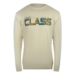 Cavalli Class - Beiges Sweatshirt Mit Leuchtendem Blumenlogo
