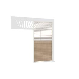 Weide Holzoptik Wand F&uuml;r Pergola Drehbare Lamellen Aluminium 3 Ma&szlig;e1.23 Meter Holzoptik