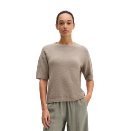 Marc O'Polo MARC O'POLO Damen Strickpullover "aus Boucl&eacute;-Garn"stone taupe melange, Gr. XXL, unifarben, Obermaterial: 90% Baumwolle, 10% Polyamid, Pullover