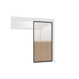 Weide Holzoptik Wand F&uuml;r Pergola Drehbare Lamellen Aluminium 3 Ma&szlig;e1.13 Meter Holzoptik