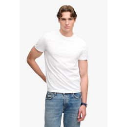 Superdry Herren Rundhalsshirt "ESSENTIAL SERIF LOGO EMB TEE"optic, wei&szlig;, Gr. XXXL, bedruckt, Single Jersey, Obermaterial: 100% Baumwolle, Shirts,