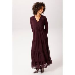 Aniston CASUAL Damen Maxikleidbordeaux, Gr. 36, unifarben, Georgette, Obermaterial: 100% Polyester. Futter: 100% Polyester, Kleider, in trendiger