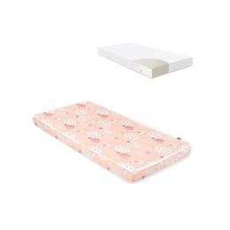 Kikkaboo Babybett Matratze Fantasia Cloud 120 x 60 x 9 cm, Baumwollbezug orange
