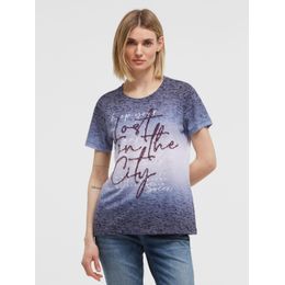 SOCCX Damen Rundhalsshirtschwarz, Gr. XXL, bedruckt, Single Jersey, Material: Grundmaterial: 100% Polyester, Ausbrenner: 100% Viskose, Shirts, mit