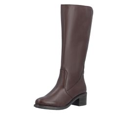 Rieker Damen Stiefel, Gr. 39braun, Lederimitat, Basic, Schuhe, Klassik-Stiefel, Blockabsatz, mit Stretcheinsatz hinten