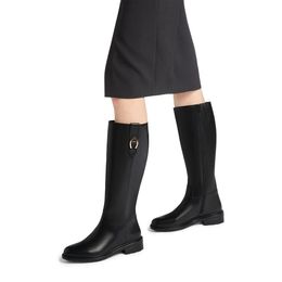 Geox Leder-Stiefel "Walk Pleasure" in Schwarz - 53% | Gr&ouml;&szlig;e 38 | Damen-stiefel