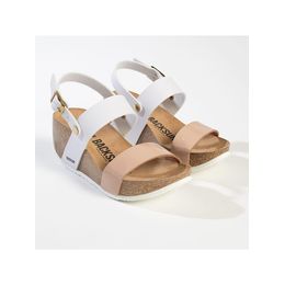 BACKSUN Keilsandaletten "Cali" in Wei&szlig;/ Rosa - 64% | Gr&ouml;&szlig;e 38 | Damen-sandalen