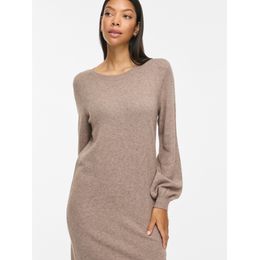 Vila Damen Strickkleid "VIRIL L/S VOLUME SLEEVE KNIT DRESS-NOOS"falcon detail:melange, Gr. L, meliert, Strick, Obermaterial: 50% Viskose, 28%