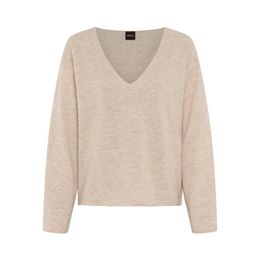 BOSS Orange Damen Strickpullover "Faprani Premium Damenmode"schwarz beige 256, Gr. XL, unifarben, Strick, Obermaterial: 50% Kaschmir, 50% Schurwolle,