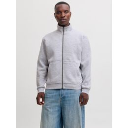 Jack & Jones JACK & JONES Herren Sweatjacke "JJEBRADLEY SWEAT ZIP HN NOOS"light grau melange, Gr. S, meliert, unifarben, angeraute Sweatware, Obermaterial: 65%