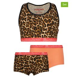 Vingino 3tlg. W&auml;sche-Set in Braun/ Orange - 43% | Gr&ouml;&szlig;e 146/152 | Kinder-waesche