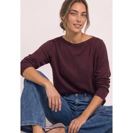 Street One Damen Strickpulloverrustic rouge, Gr. 34, Strick, Obermaterial: 60% Viskose, 40% Baumwolle, Pullover, Feinstrick mit U-Boot-Ausschnitt /