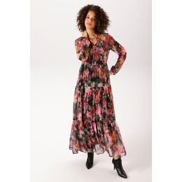 Aniston CASUAL Damen Maxikleidschwarz, gr&uuml;n, fuchsia, pink, rosa, zimt, pink, hellgr&uuml;n, orange, Gr. 42, gebl&uuml;mt, Chiffon, Obermaterial: 100%