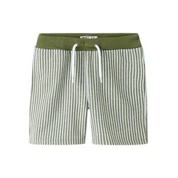 name it Shorts "Hans" in Khaki/ Wei&szlig; - 35% | Gr&ouml;&szlig;e 128 | Kinderhosen