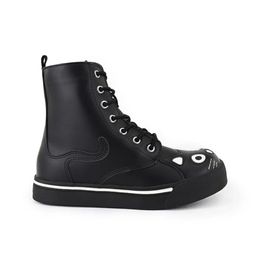 T.U.K. TUK Damen-Sneaker &bdquo;Kitty&ldquo; aus schwarzem Kunstleder &ndash; A6570L