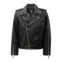 RICANO Herren Bikerjacke "Lederjacke Brando", schwarz, Gr. XS, Obermaterial: 100% B&uuml;ffelleder BL. Futter: 100% Polyester PES., Jacken, Handgefertigt