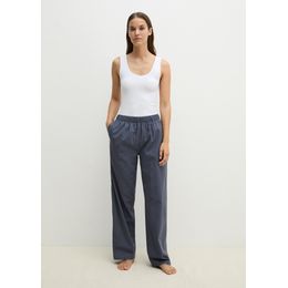 Marc O'Polo MARC O'POLO Damen Loungehose, Gr. XLblaugrau gestreift, Web, Obermaterial: 100% Baumwolle, Hosen