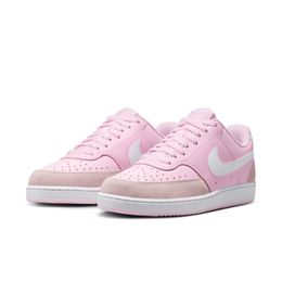 Nike Sportswear Damen Sneaker "Nike Court Vision Low Suede", Gr. 40,5pink foam, wei&szlig;, Leder, Synthetik, Schuhe, Design auf den Spuren des Air Force 1