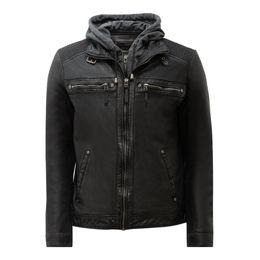 RICANO Herren Bikerjacke "Lederjacke Nate"schwarz, Gr. M, Obermaterial: 100% Lammnappaleder LANA. Futter: 100% Baumwolle CO., Jacken, Handgefertigt