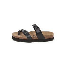 billowy Leder-Zehentrenner in Schwarz - 53% | Gr&ouml;&szlig;e 39 | Damen-sandalen